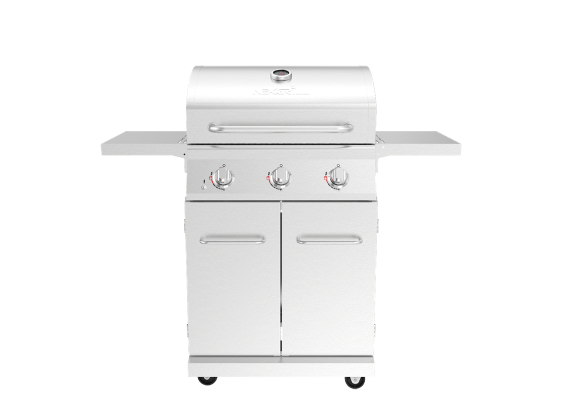 3 Burner Liquid Propane Gas Grill in Stainless Steel | Nexgrill