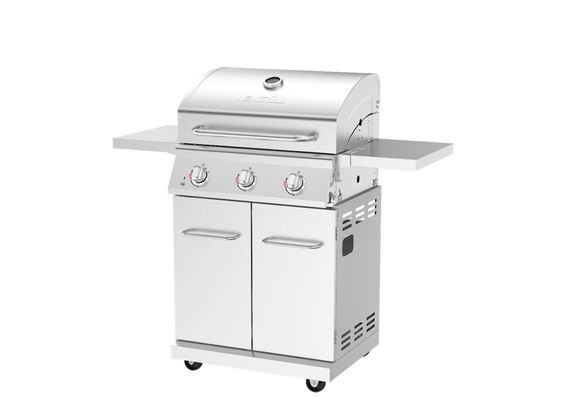 3 Burner Liquid Propane Gas Grill in Stainless Steel | Nexgrill