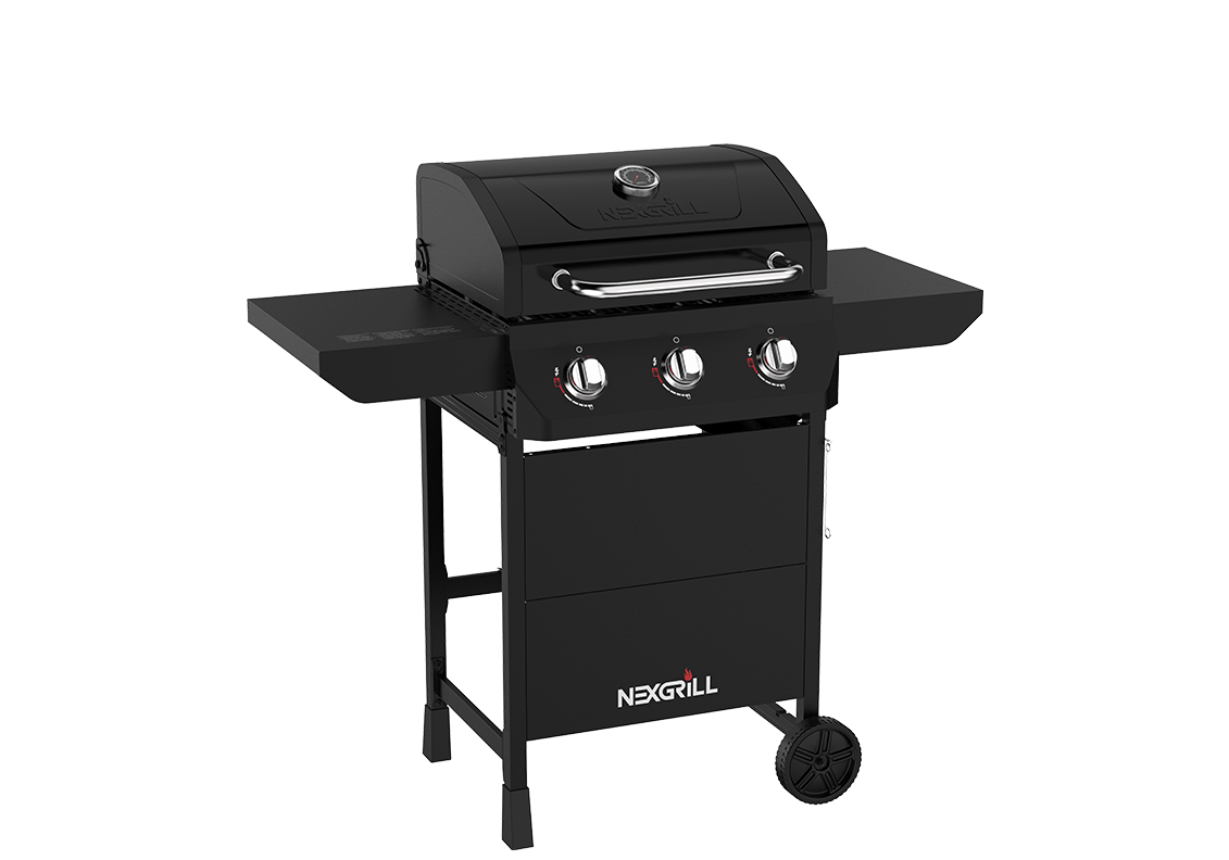 3 Burner Liquid Propane Gas Grill in Black | Nexgrill