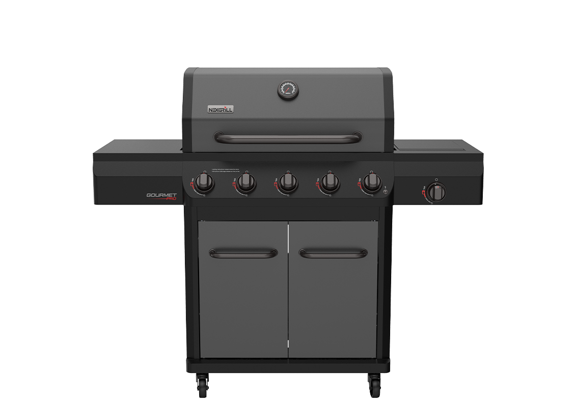 Nexgrill Gourmet Pro 5 Burner Dual Fuel Gas Grill with Side Burner in