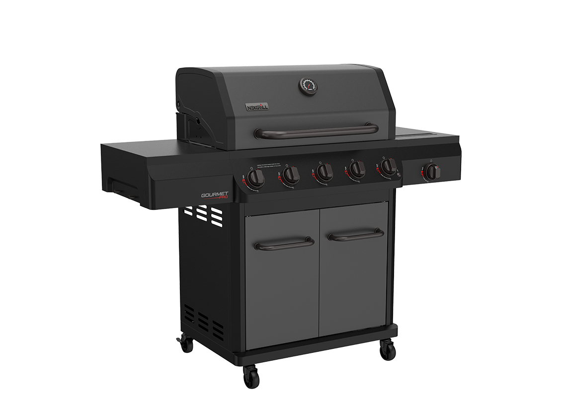 Nexgrill Gourmet Pro 5 Burner Dual Fuel Gas Grill with Side Burner in