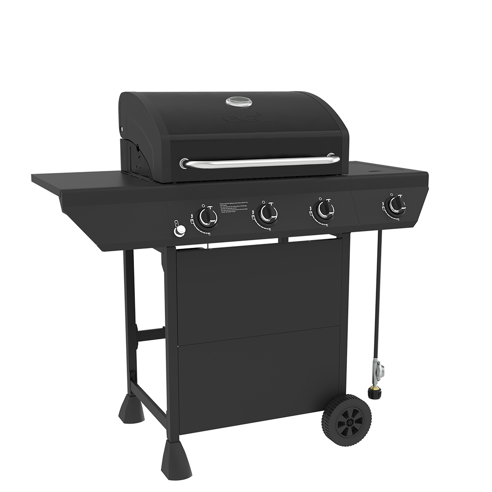 3-Burner Gas Grill in Black with Side Burner | Nexgrill